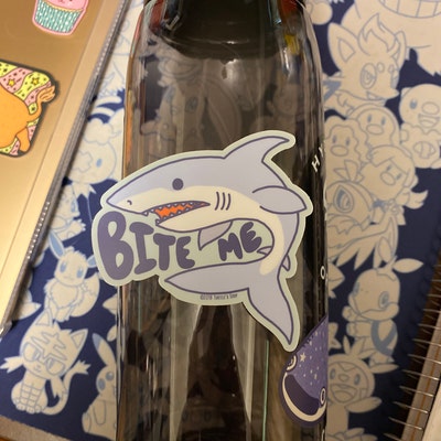Bite Me, Shark Sticker, Funny Decals, Vinyl Stickers, Cute Stickers ...