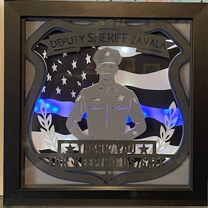 Police Officer Shadow Box Files, Paper Cut Light Box Template Files ...