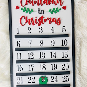 Countdown to Christmas Calendar Wreath SVG Laser File Wood Digital ...