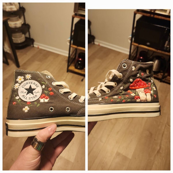 Custom Converse Chuck Taylor Mushrooms Embroidered Converse Shoes ...
