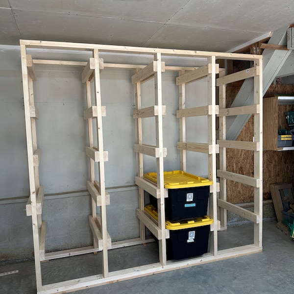 Tote Storage Rack Plans: 27 Gallon and 55 Gallon HDX Tote Plans) - Etsy
