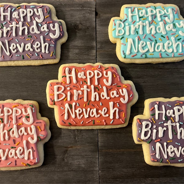 Happy Birthday Plaque Cookie Cutter - Etsy