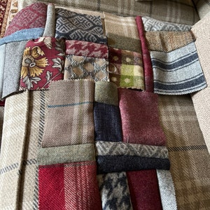 Tweed Fabric Patchwork Patches 20 Squares 23 Cm X 23 Cm 100% Pure Wool ...