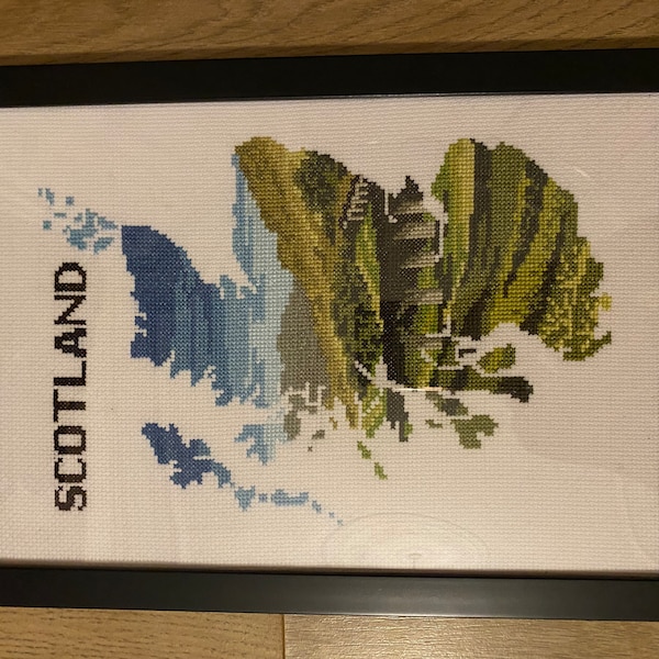 Scotland Silhouette Modern Cross Stitch Pattern, Country, Nature Easy ...