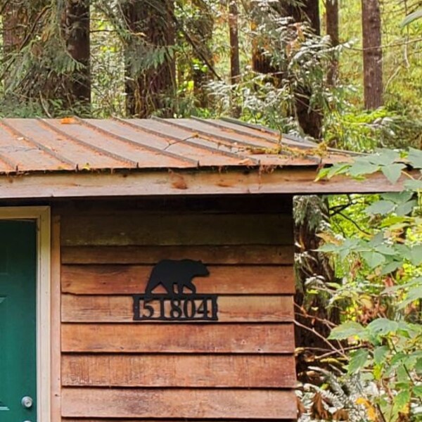 Bear Metal Address Plaque for House, Address Number, Metal Address Sign ...