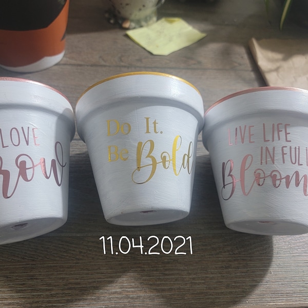 Let Love Grow PLANTER DECAL ONLY - Inspirational - Plant Lover Gift ...