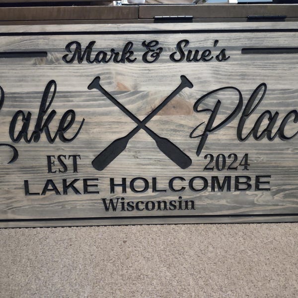 Custom Rustic Cottage Sign | Custom Engraved Lakehouse Sign | Outdoor ...
