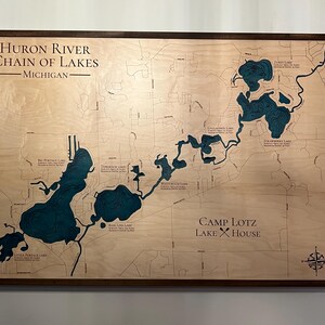 KERR LAKE, Custom Wood Map, Lake House Decor, Sign, Custom Lake Map ...