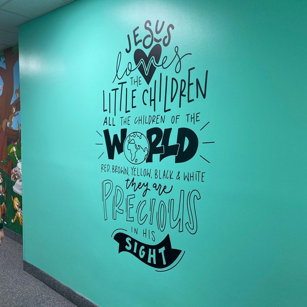 Jesus Loves the Little Children Wall Decal | Church Wall Graphics ...