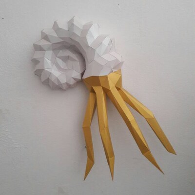 Ammonite Fossil Papercraft Sculpture, Printable 3D Puzzle, Papercraft ...