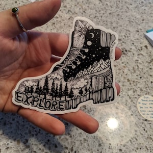 Hiking Boot Sticker 4" Weatherproof and Durable, Outdoor Sticker ...