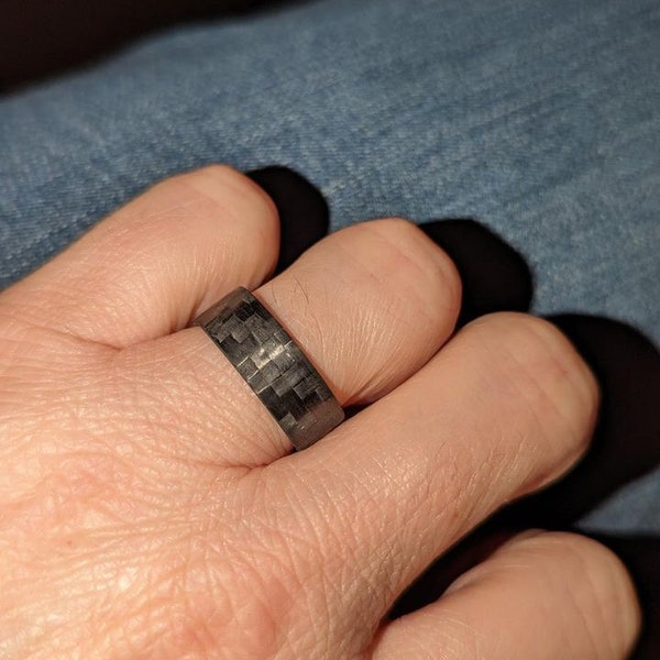 Pure Carbon Fiber Ring - Horizontal Pattern Matte Finish - Etsy