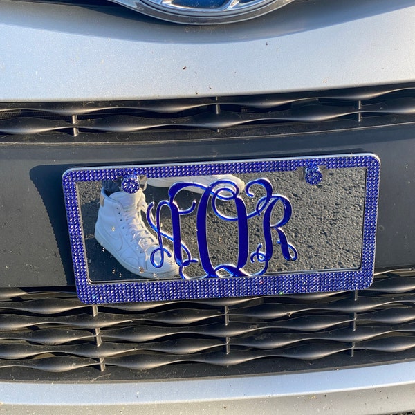 Monogram Mirror License Plate - Etsy