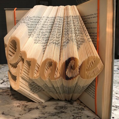 Custom Folded Book Art, Choose a Name or Word, up to 12 Letters - Etsy
