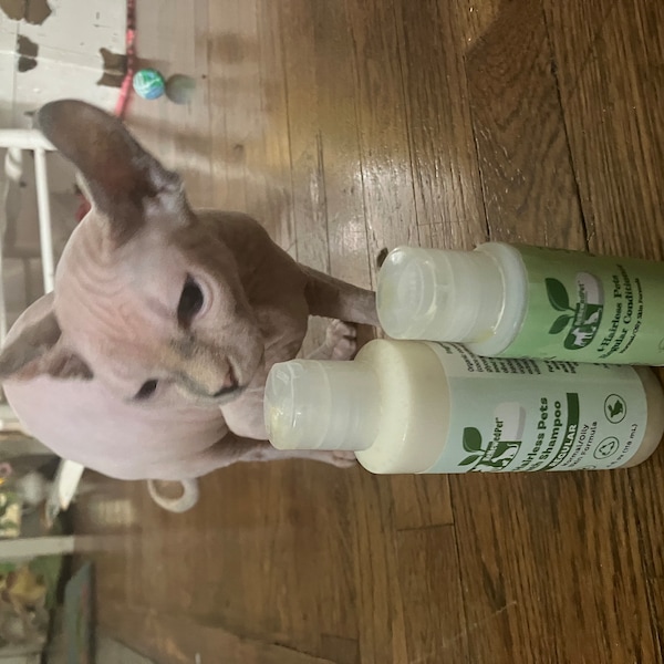 Hairless Pet Shampoo & Conditioner Set | Natural Sphynx Cat Shampoo ...