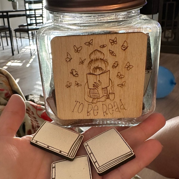 TBR Book Jar: Reading List With 50 Blank Book Pieces - Etsy