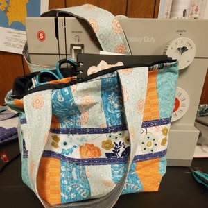 Jelly Roll Tote Bag Sewing Pattern With Fabric Flower Brooch PDF ...