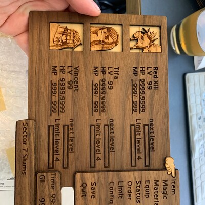 Custom Wooden Final Fantasy 7 Menu Screen With Characters You Can Pick ...