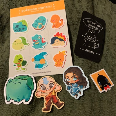 Pokemon Starters Waterproof Sticker Sheet 4.25 X 5.5 Inch Glossy Vinyl ...