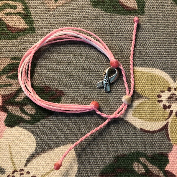 Breast Cancer Awareness Multistrand Bracelet | Pink Bracelet, Ribbon ...