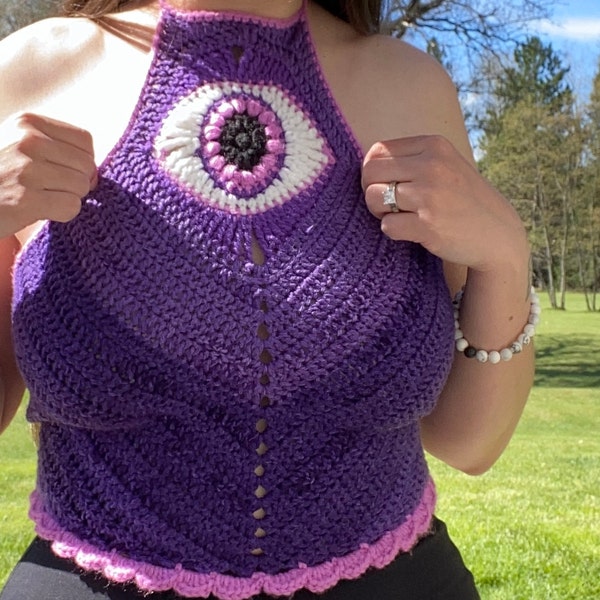 4 Pattern Bundle - Crochet Eye Outfit - Eye Sweater, Eye Top, Bucket ...