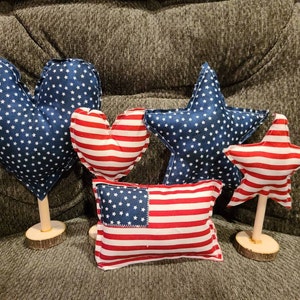MINI Stuffed Fabric Flag/ Farmhouse Cottage American Mini Flags / Old ...