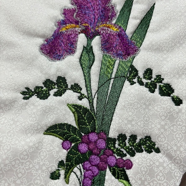 Iris Embroidery Design: Bouquet of Flowers, 7 Sizes (instant Download ...