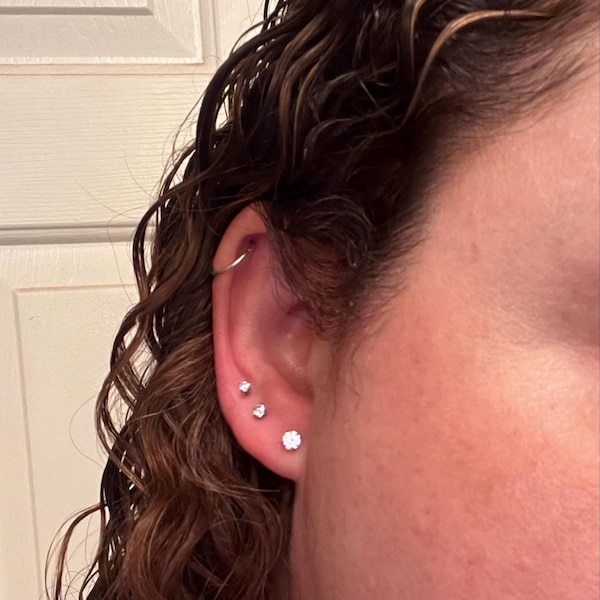 Titanium Tiny Heart Threadless Push Pin Labret, 2/2.5/3/3.5 Star Flat ...