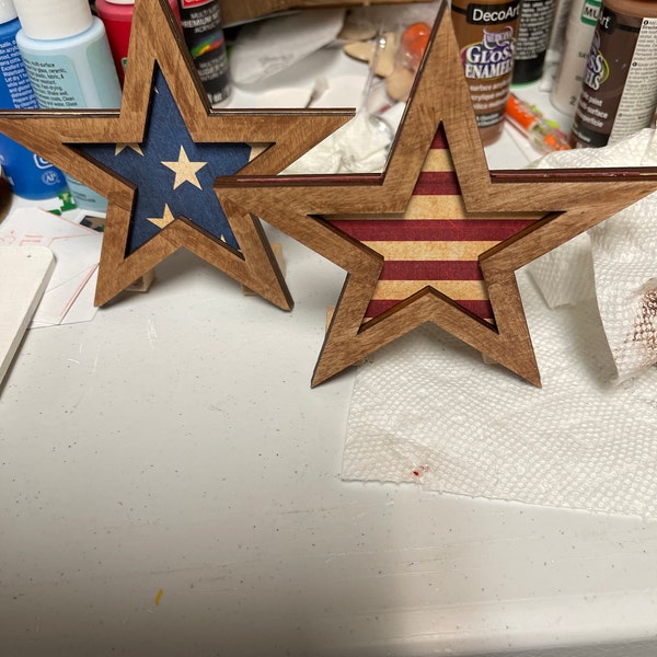 8.5x11" Vintage Patriotic Digital Scrapbook Paper Background Patterns ...