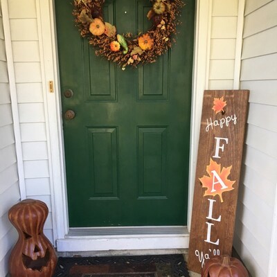 Reversible, Holiday Sign, Reversible Fall Winter, Rustic Sign, Happy ...