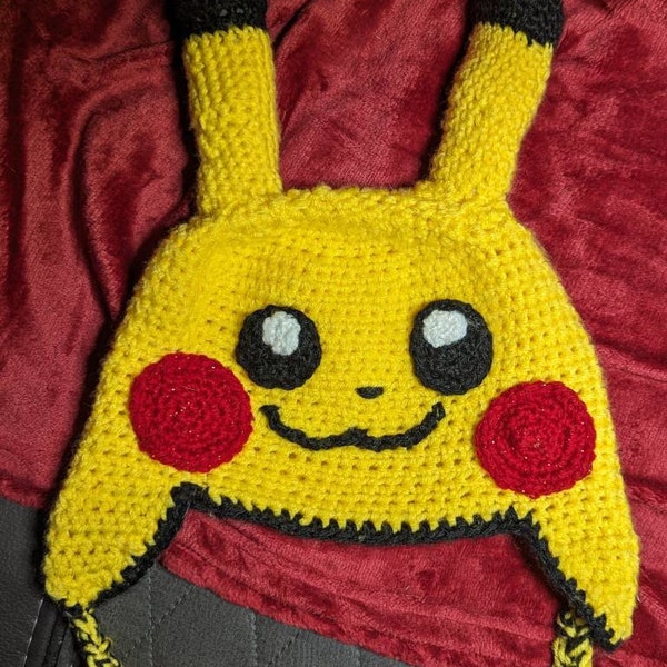 Pichu Earflap Hat Crochet Pattern DIGITAL - Etsy