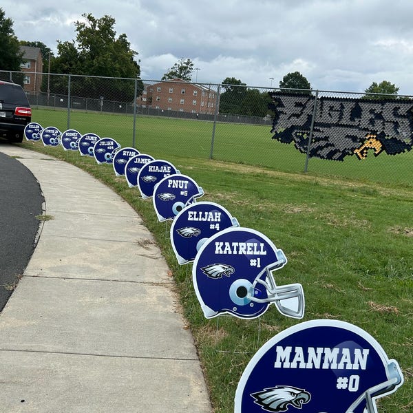 Football Helmet Yard Sign 27"x21" Yard Sign Coroplast With H-stake ...
