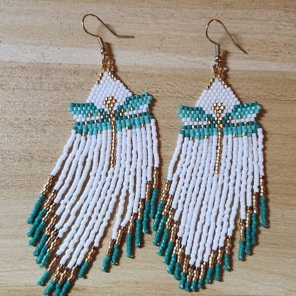 Brick Stitch Christmas Earring Pattern Seed Bead Poinsettia Earrings ...