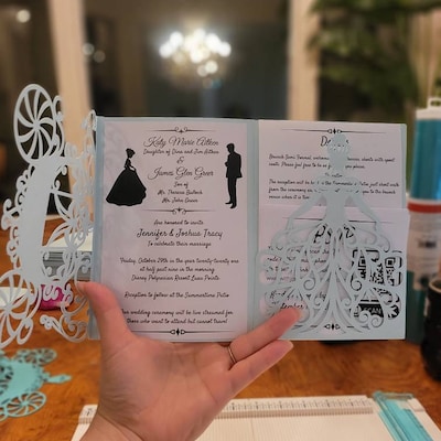 Gate Fold Weding Invitation Svg Peonies Gate Fold Card - Etsy