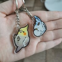 Dangling Budgie Keychain - Etsy