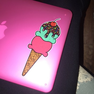 Ice Cream Cone Car Window Decal Bumper Sticker Ice Cream Scoop Cherry ...