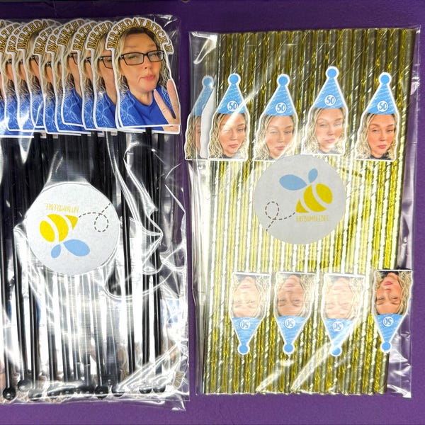 Custom Birthday Straws - Funny Birthday Decor - 1st, 21st, 40th, 50th ...