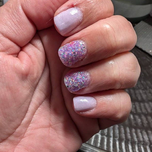 Purple Haze Glitter Acrylic Dip Powder Etsy