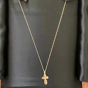 Orthodox Cross Greek Serbian Russian Christening 14K Yellow Gold Medium ...