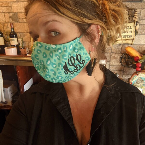 Monogram Face Mask, Reusable Face Mask, Washable Face Mask, Monogram ...