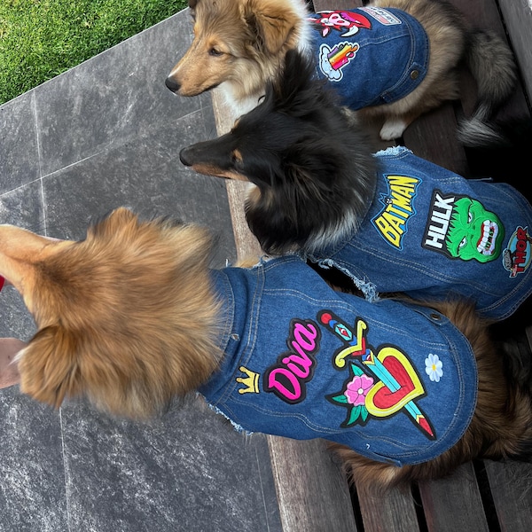 Dog Jacket / Dog Vest / Dog Coat / Denim Dog Vest / Denim Dog Jacket ...