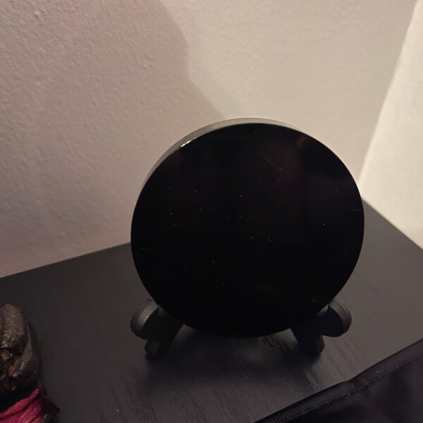 Black Obsidian Crystal Scrying Mirror Plate Crystal Divination ...
