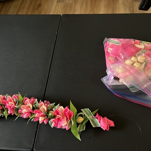 Do It Yourself Ribbons for Beautiful Pink Hawaiian Flower Ribbon Lei - Etsy