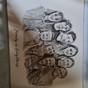 Family Portrait, Pencil Sketch, Family Sketch, Pencil Drawing, Photo ...