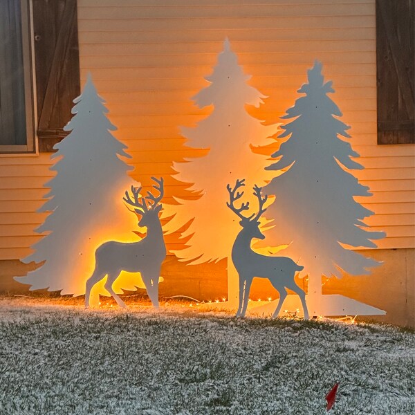 Reindeer Silhouette Tree Stencil Template 4ft,5ft, 7ft Christmas Décor ...