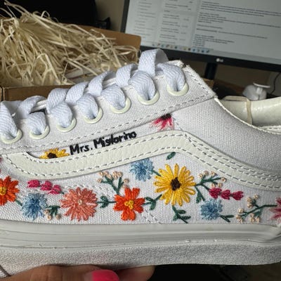 Embroidered Converse/flower Converse/converse LOW Tops/converse ...