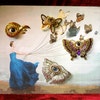 Sea Urchin Wink - Gold Tone Eyeball Brooch Pin With Hand Placed ...