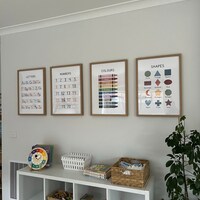 Set of 12 Educational Posters, Montessori Classroom Decor, Homeschool ...