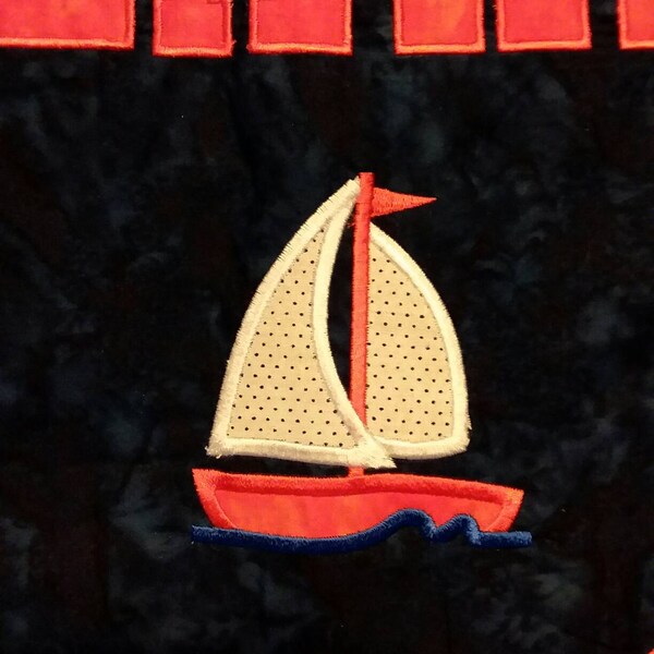 Sail Boat Applique Design. Sailing Boat Embroidery Applique Design ...