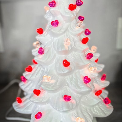 Heart Ceramic Tree Lights Ceramic Tree Lights Valentines - Etsy